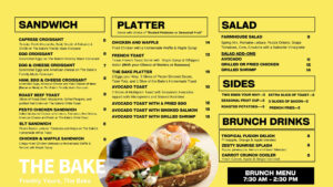 Menu / Duluth location – The Bake